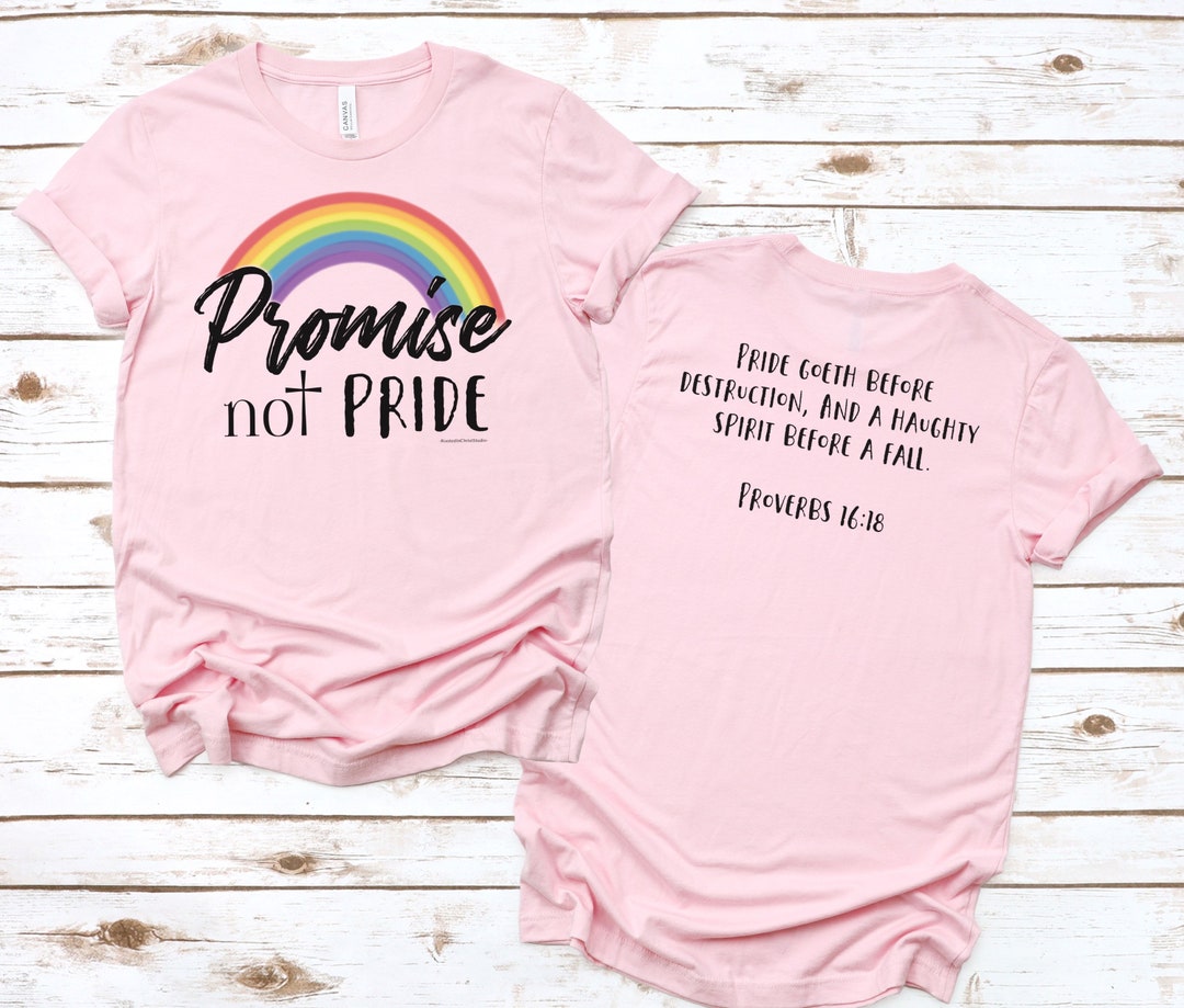 Promise Not Pride Shirt With Cross, Conservative Christian Rainbow ...