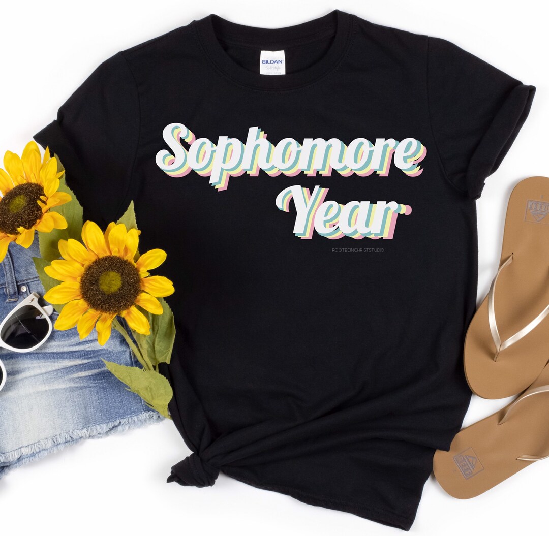Sophomore Year Retro Rainbow Shirt, Sophomore Year Shirt, Sophomore T ...