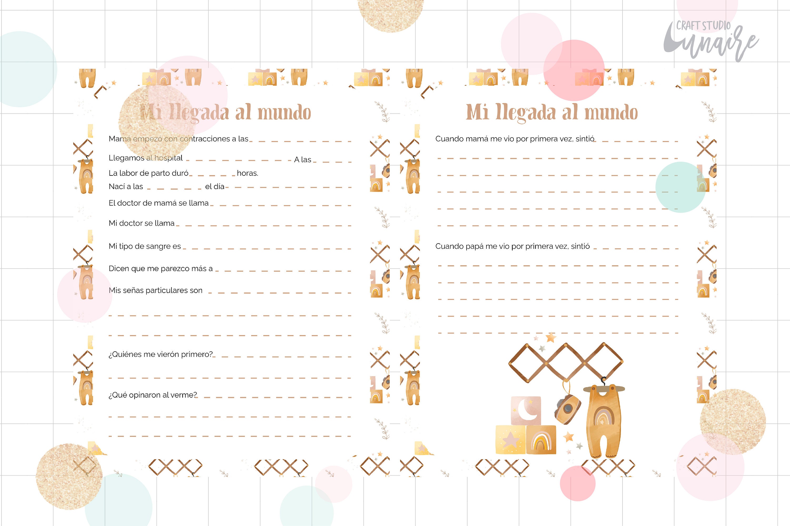 Libro mi primer año, imprimible, digital, Printable Baby Book, Baby ...