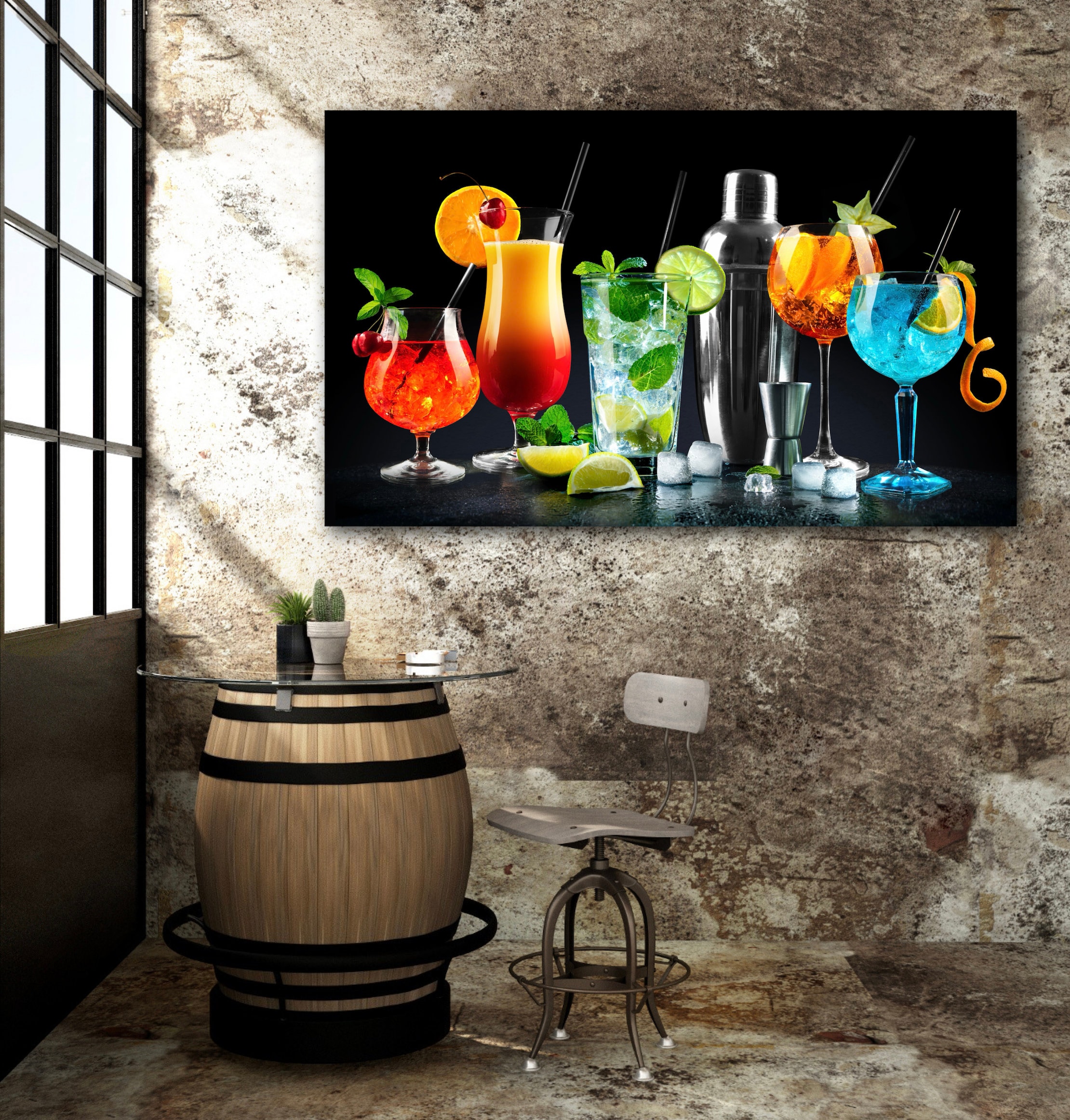 Large Cocktail Bar Wall Art, Cocktail Print, Bar Cart Art Decor ...