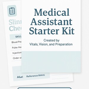 Medical Assistant Starter Kit | Printable Clinical Reference Bundle ...