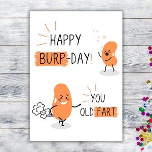 Printable Birthday Card Happy Burpday PDF JPG Digital Download Print at ...