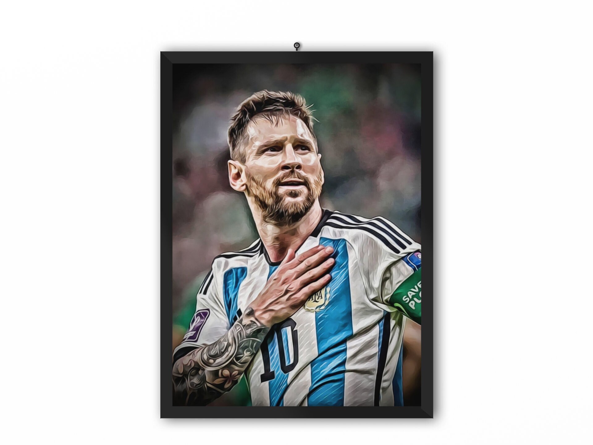 Lionel Messi Herz Weltmeister Portrait Gemälde Digitaldruck Campeón del ...