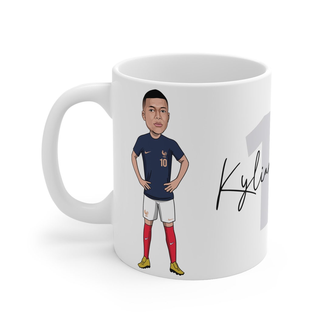 Kylian Mbappé France Caricature Mbappe White Mug 2022 - Etsy Israel