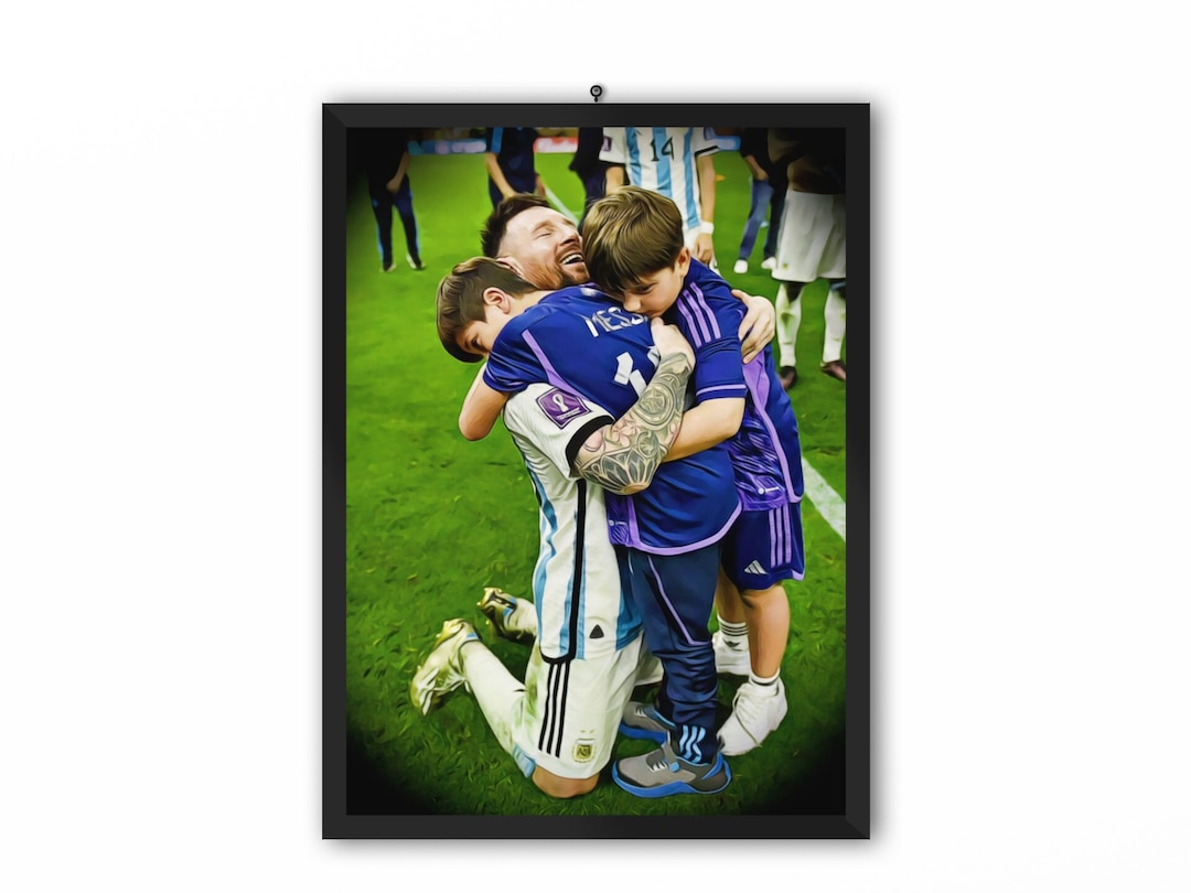 Lionel Messi Kids World Champion | Portrait Painting Digital Print ...