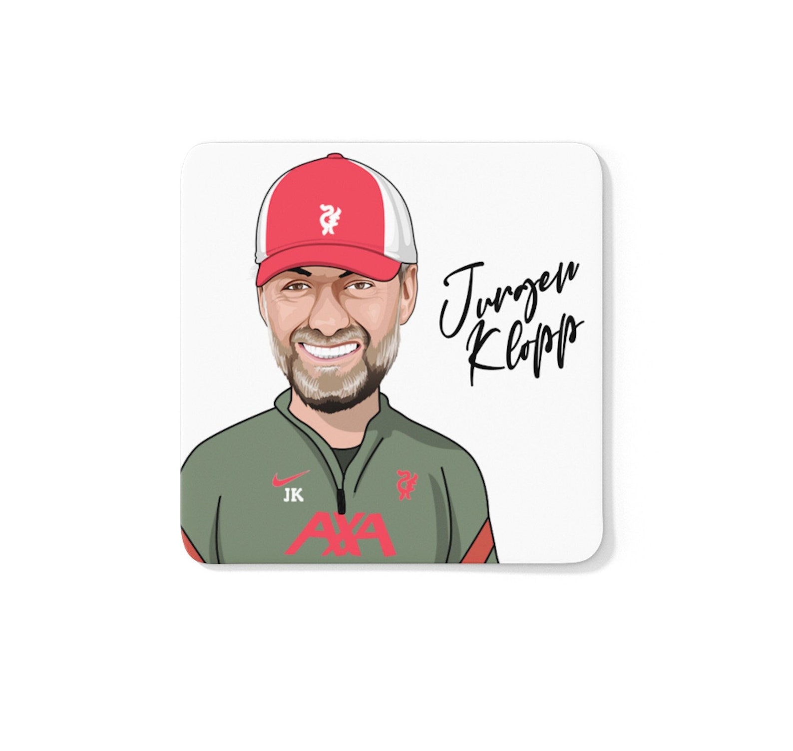Jurgen Klopp Caricature LFC Coaster (white Background) | Liverpool FC ...