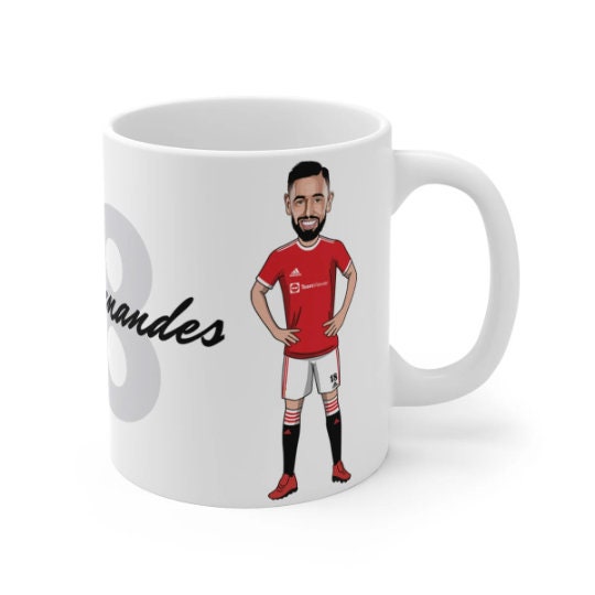 Bruno Fernandes | Man Utd Caricature White Mug | MUFC Manchester United ...