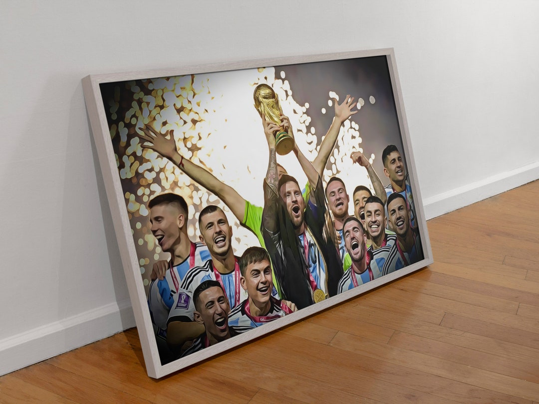 Lionel Messi & Argentina Lift World Cup | Landscape Painting Digital ...