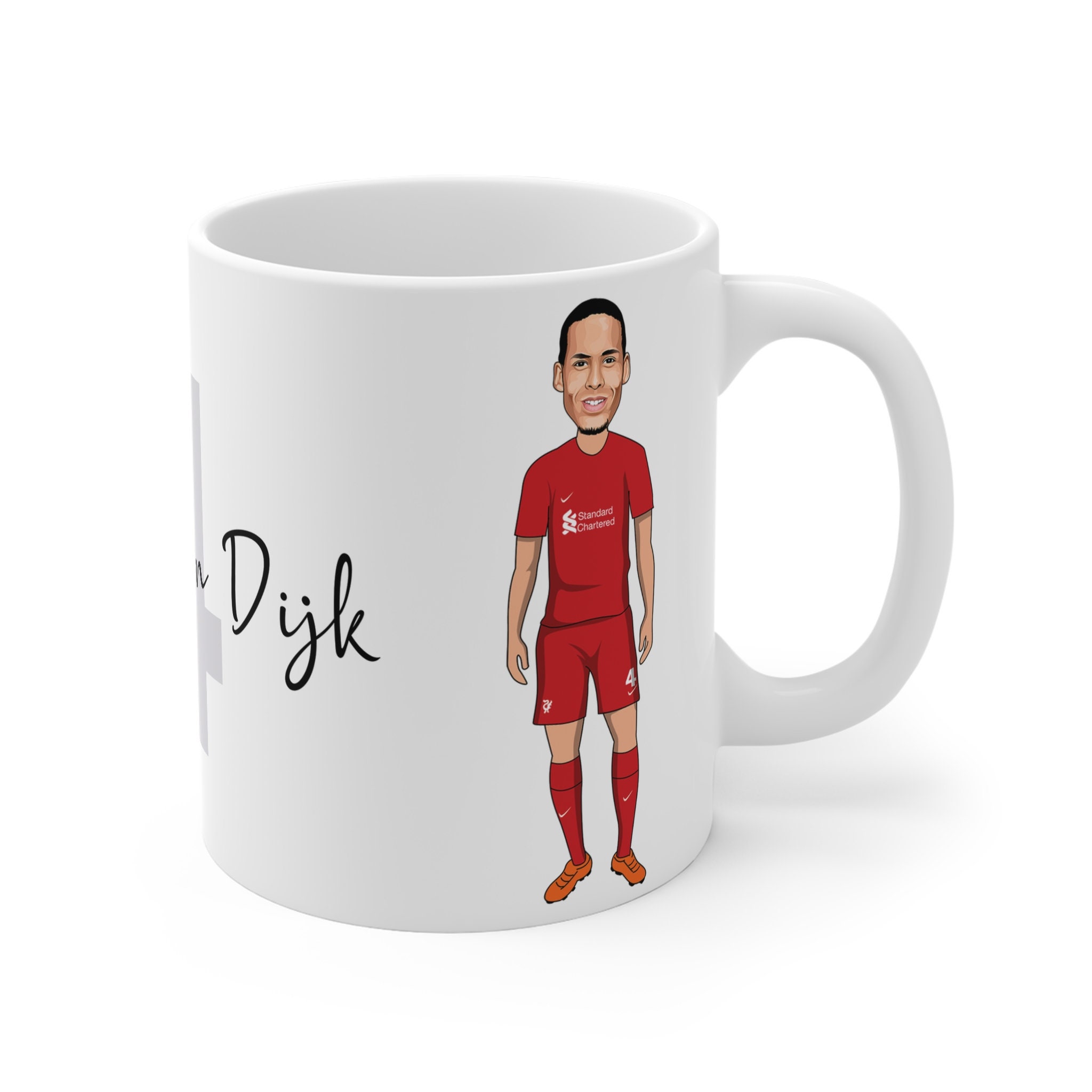 Virgil Van Dijk | Liverpool FC Caricature VVD White Mug | LFC 2022/23 ...