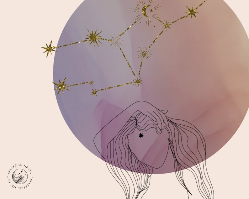 Virgo Zodiac Star Sign Printable Download Zodiac Gift Gift for Her ...