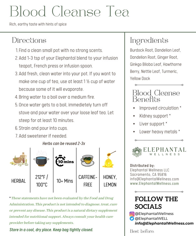 BLOOD Cleanse Herbal Tea - Etsy