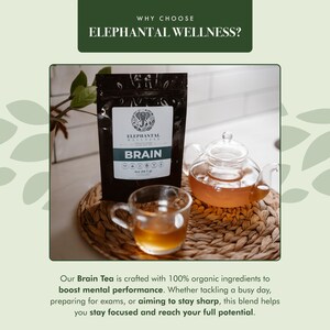 Organic Healthy Brain Tea - Herbal Blend With Ashwagandha, Ginkgo ...
