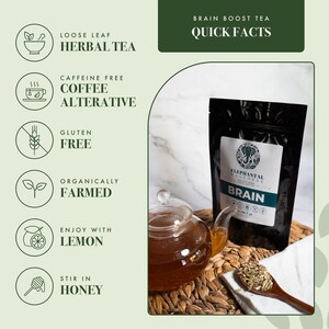 Organic Healthy Brain Tea - Herbal Blend With Ashwagandha, Ginkgo ...