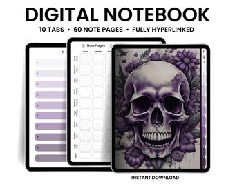 Digital Notebook 7 Hyperlinked Tabs Portrait Digital Journal - Etsy