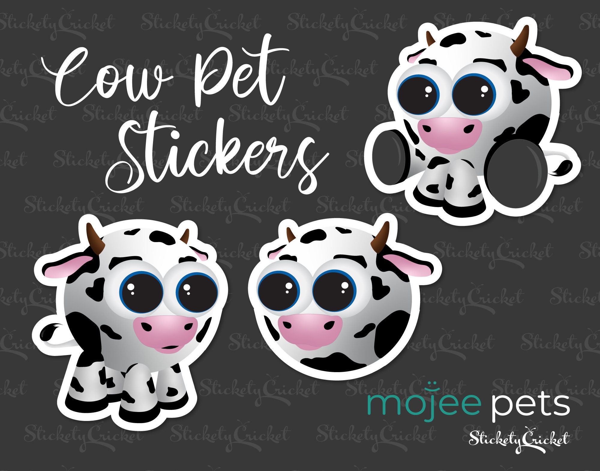 Cow Sticker, Emoji Stickers, Cow Emoji, Digital Sticker, Pet Cow ...