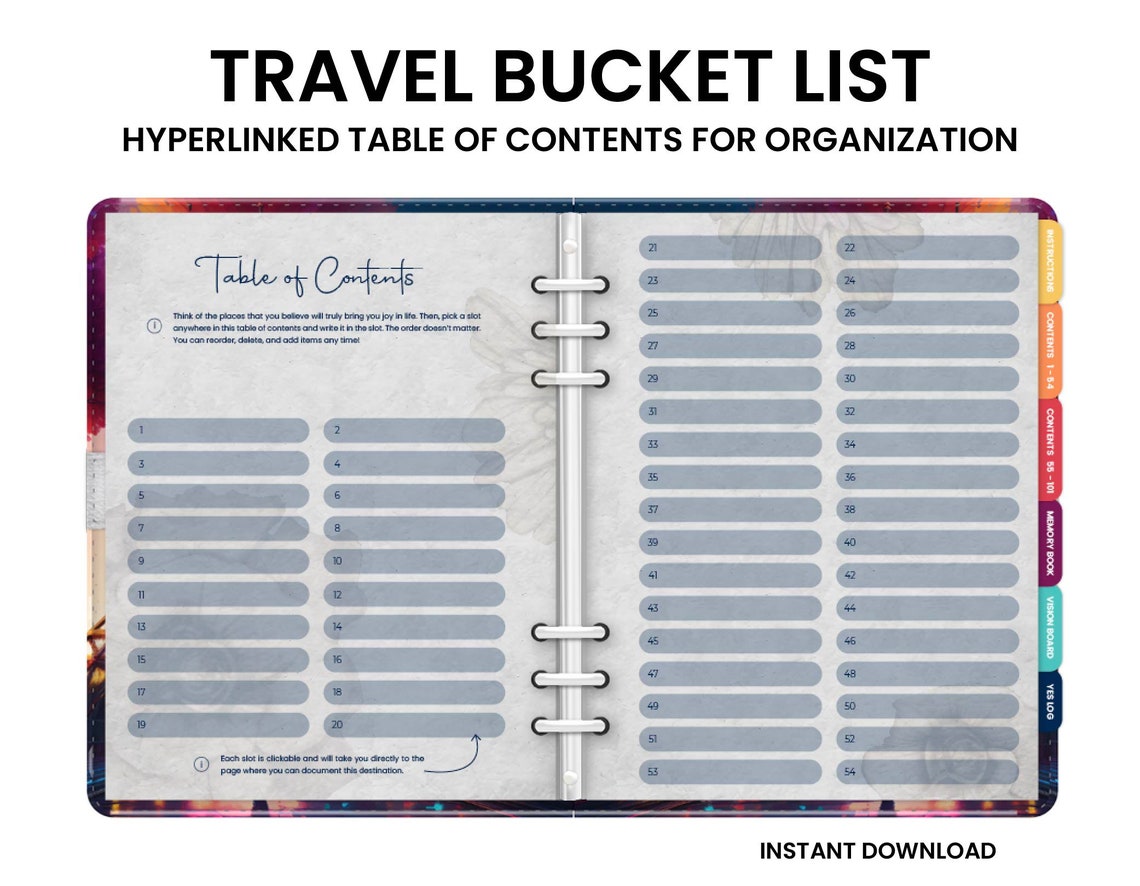 Travel Bucket List, Travel Planner, Adventure Journal, Goodnotes ...