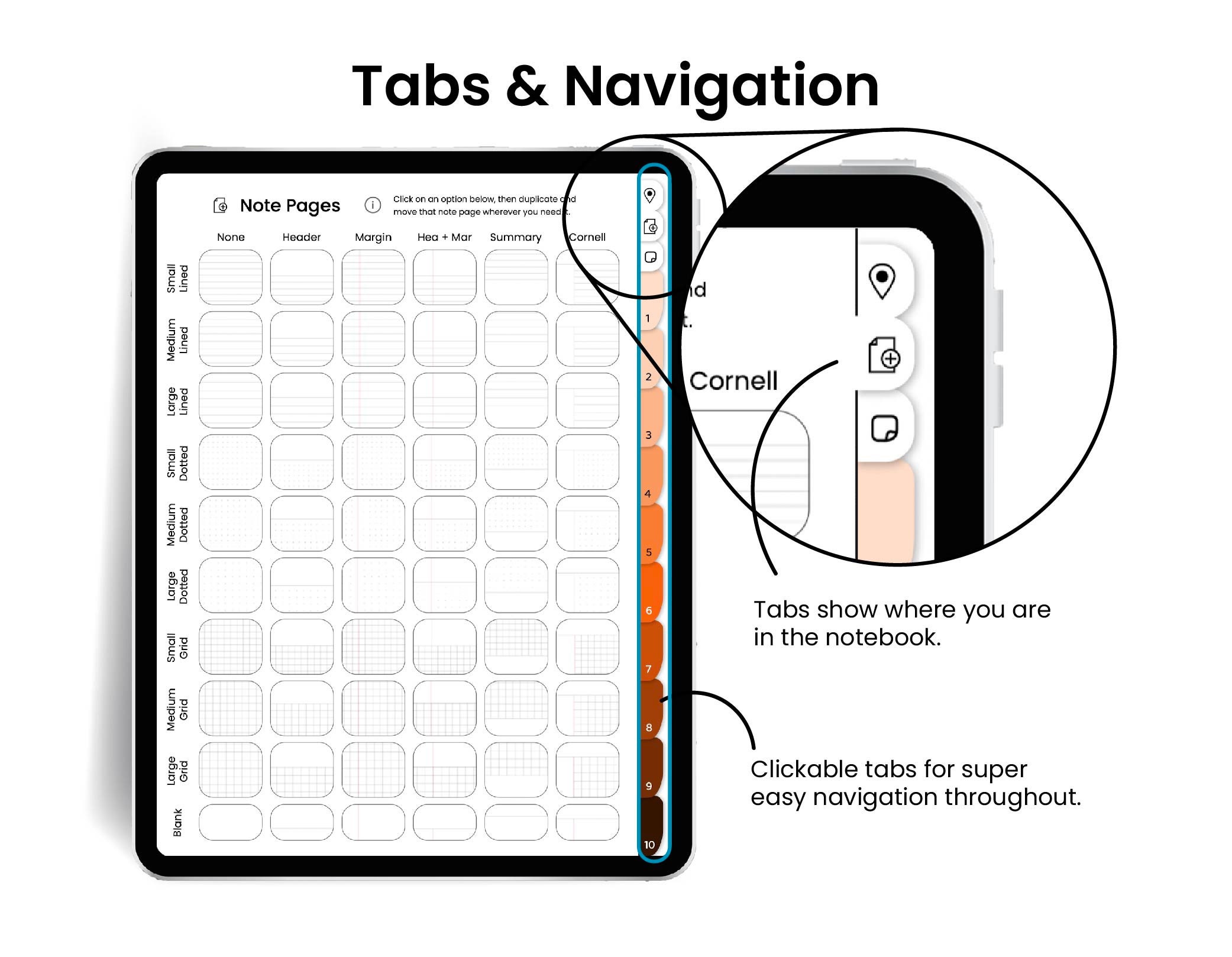 Digital Notebook, Goodnotes Notebook, Notebook With Tabs, Portrait ...