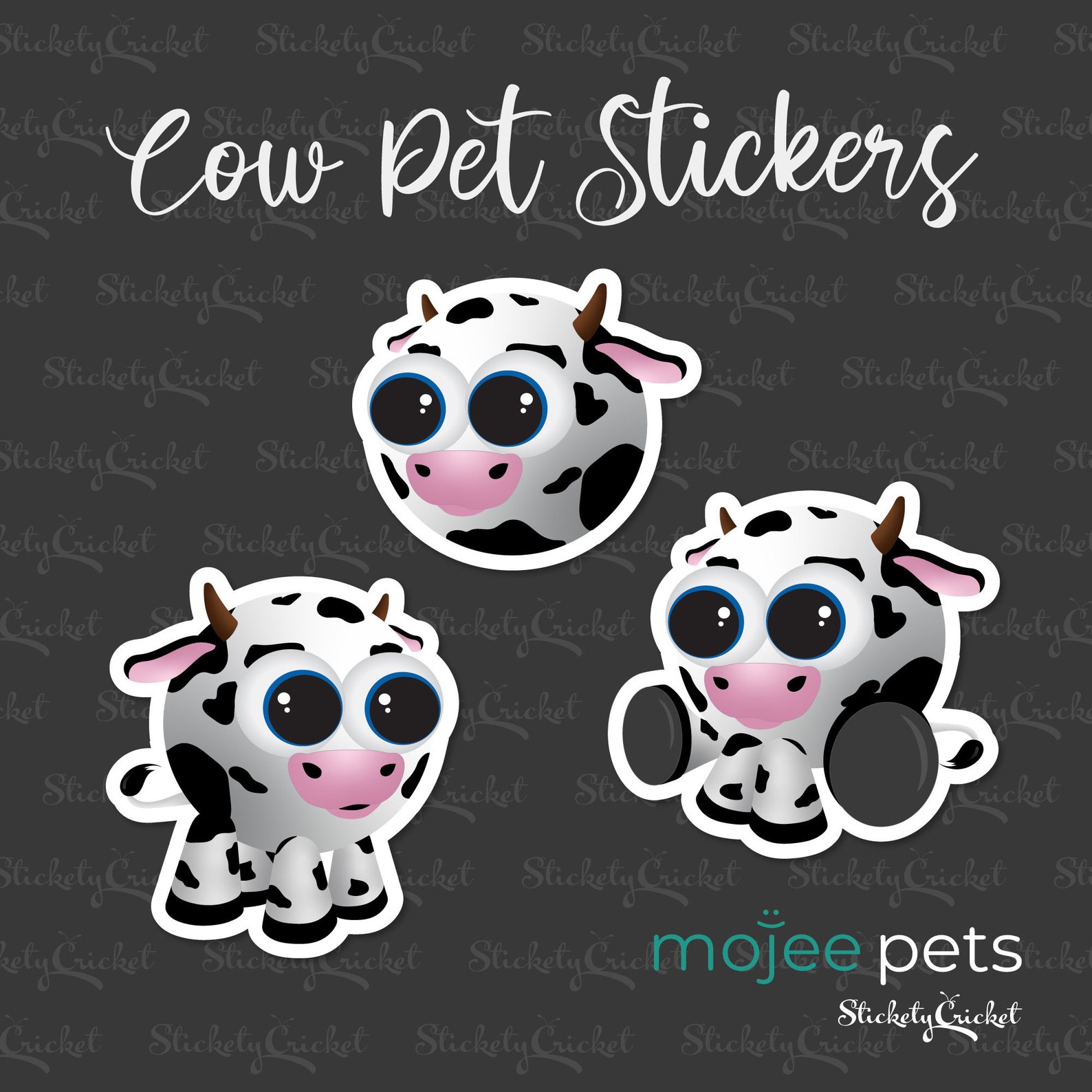 Cow Sticker, Emoji Stickers, Cow Emoji, Digital Sticker, Pet Cow ...