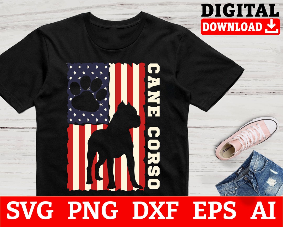 USA Flag Cane Corso Dog SVG Clipart: Cricut Ready (digital Download) - Etsy