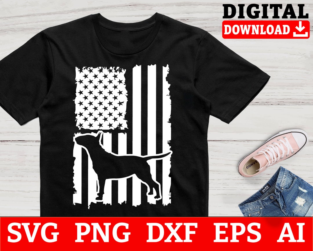 Bull Terrier Svg Files American Flag USA Patriotic Bull Terrier Svg ...