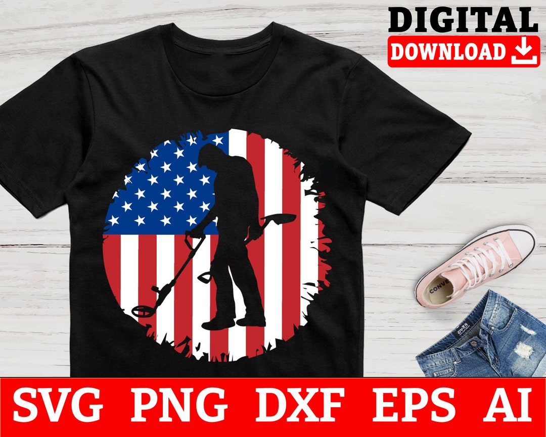 Metal Detecting Svg Files American Flag USA Patriotic Metal Detecting ...