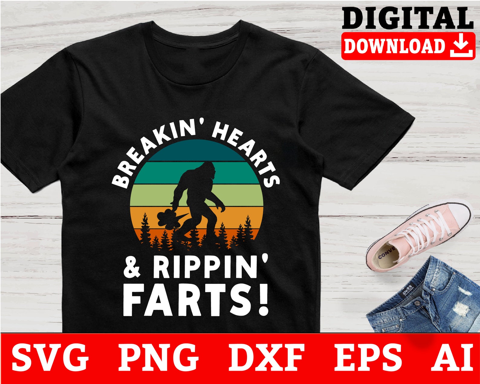 Retro Breakin Hearts Rippin Farts Bigfoot Svg Sasquatch Svg - Etsy