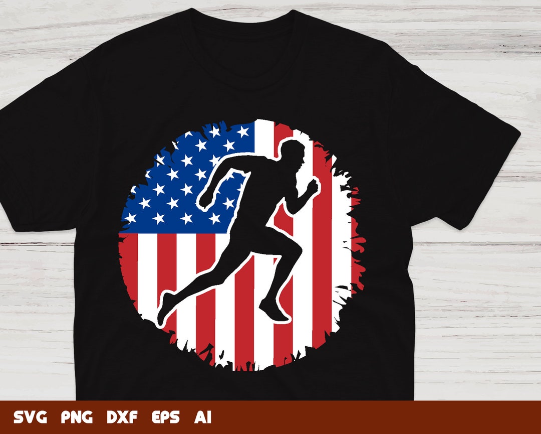 American Flag Runner SVG: Patriotic USA Design (digital Download) - Etsy