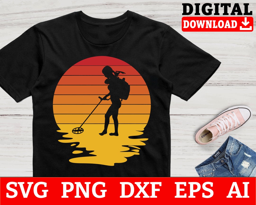 Metal Detecting Svg Files - Retro Metal Detecting Svg, Treasure Hunt ...