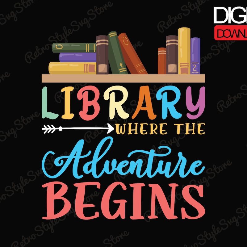 Library Svg - Etsy