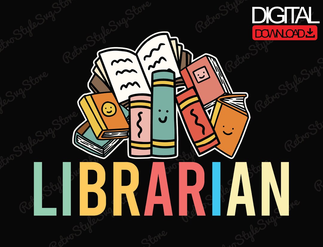 Cute Librarian Librarian Png + Svg File - Reading Books Png, Library ...