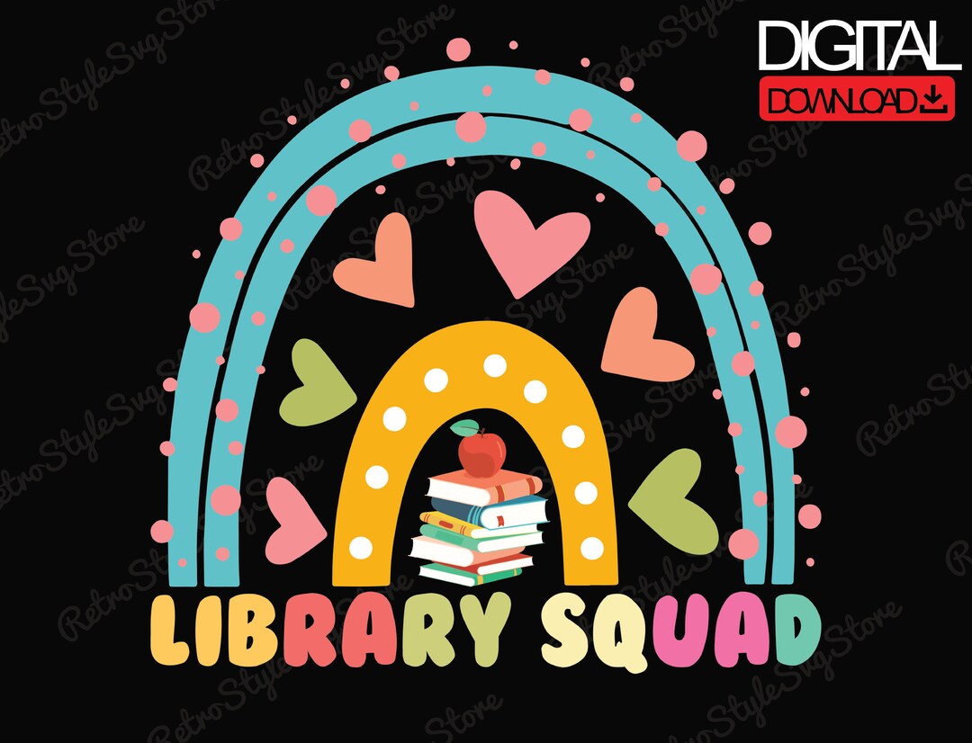 Library Squad PNG SVG File: Reading Books Design (digital Download) - Etsy