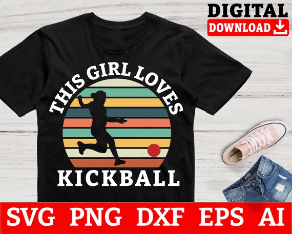 This Girl Loves Kickball SVG Kickball Team Svg Kickball Cut | Etsy