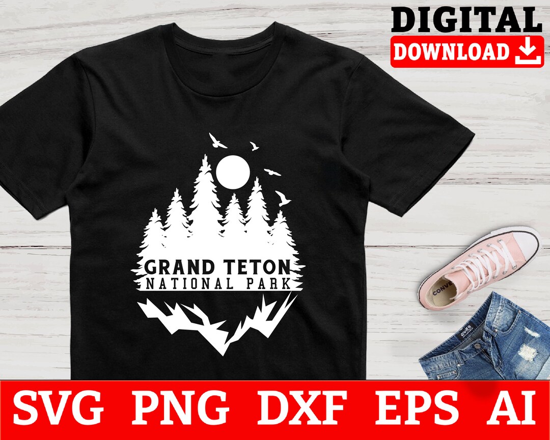 Retro Grand Teton National Park Svg Files National Park Svg - Etsy