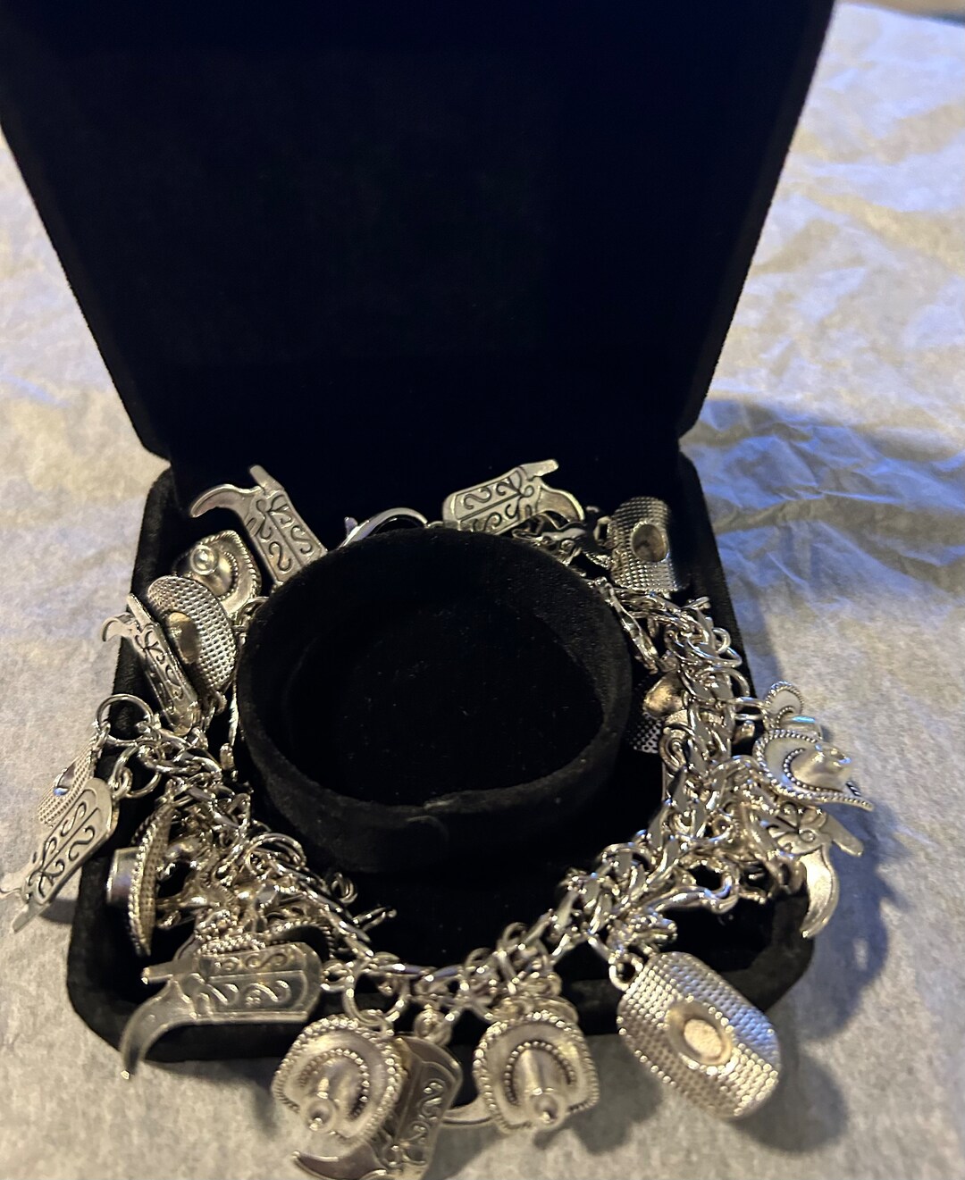 Silver Cowboy Charm Bracelet - Etsy