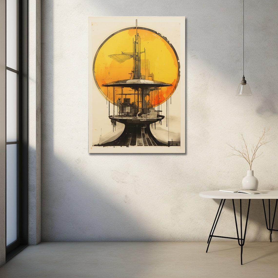Retro Futuristic Machine Wall Art Digital Download PNG 2:3 Aspect Ratio ...