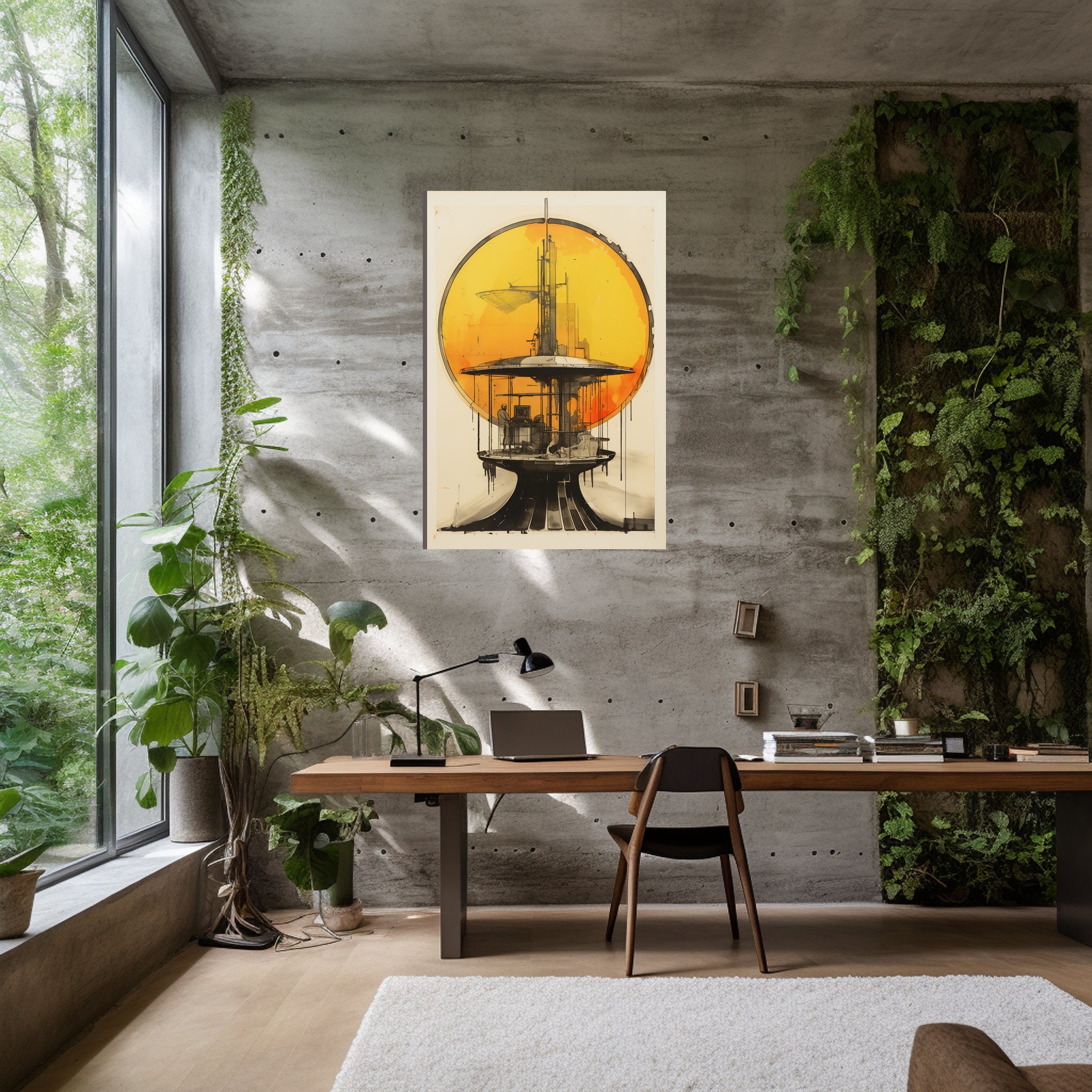 Retro Futuristic Machine Wall Art | Digital Download | PNG | 2:3 Aspect ...