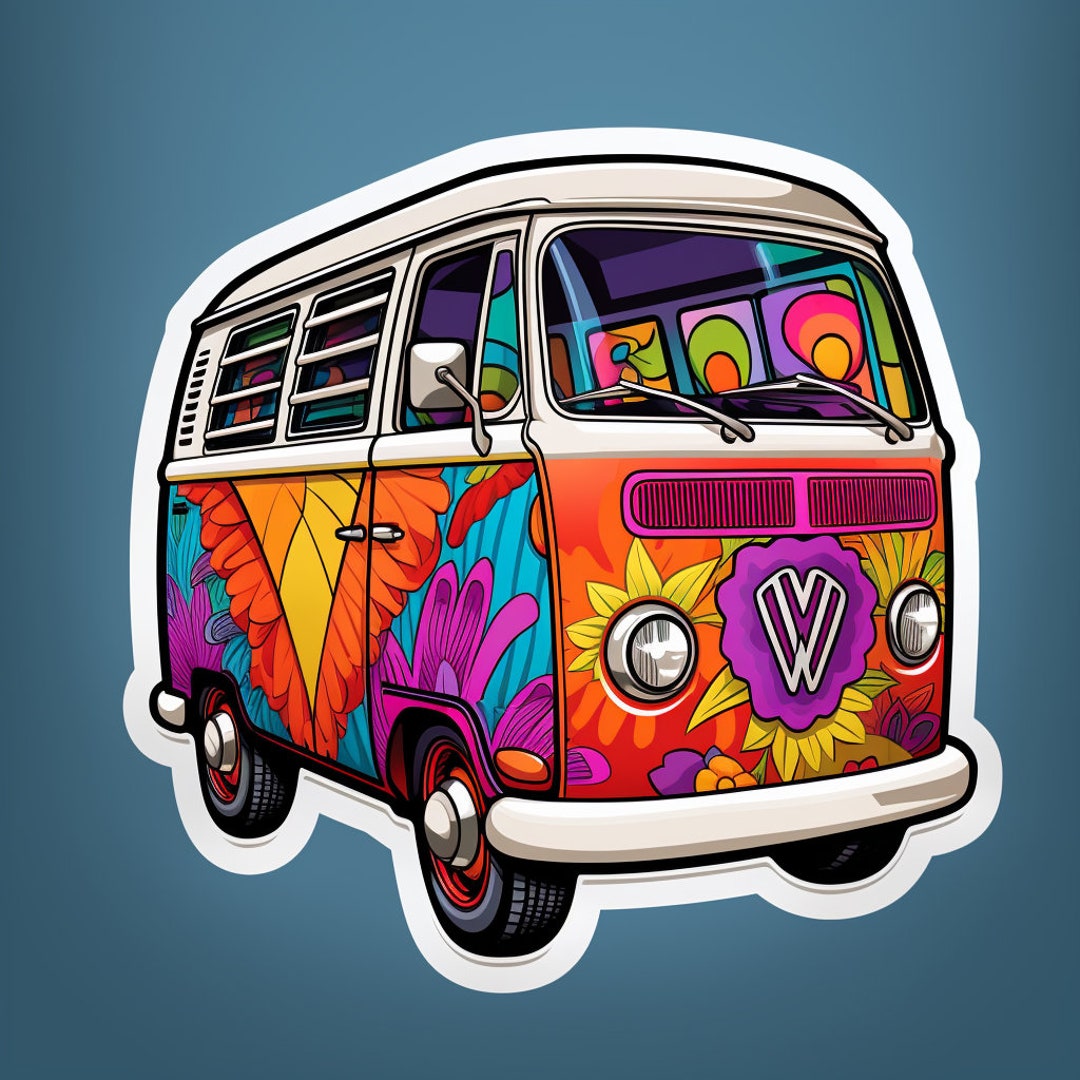 Retro Hippie Van Design, Digital Download, Svg, Png, Wall Art, Tshirt ...