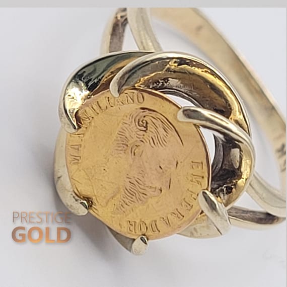Gold Maximilian Mexican Emperor Ring 9ct - Gold Coin … - Gem
