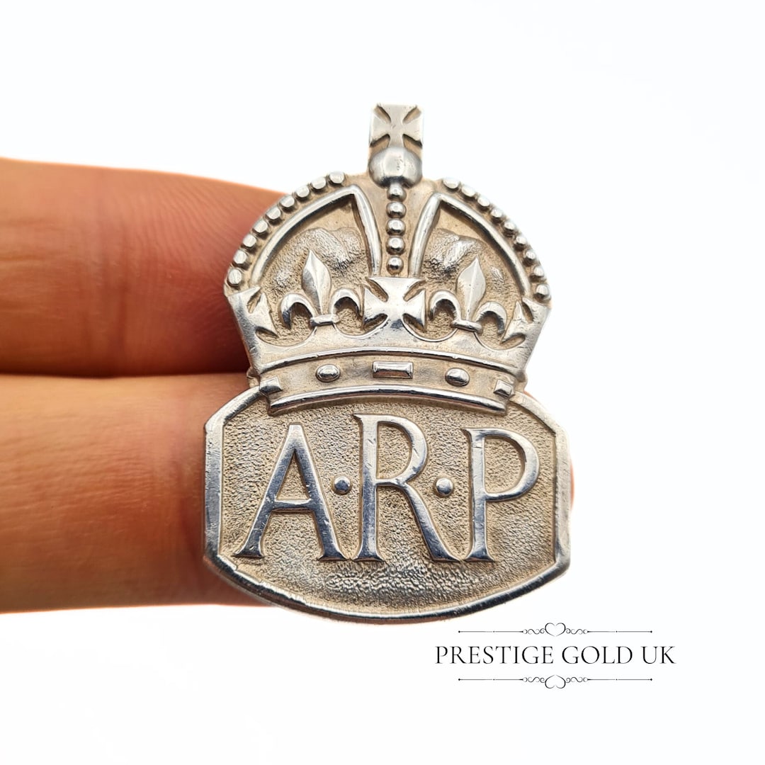 Vintage Silver Air Raid Precautions (ARP) Lapel Badge - Royal Mint ...