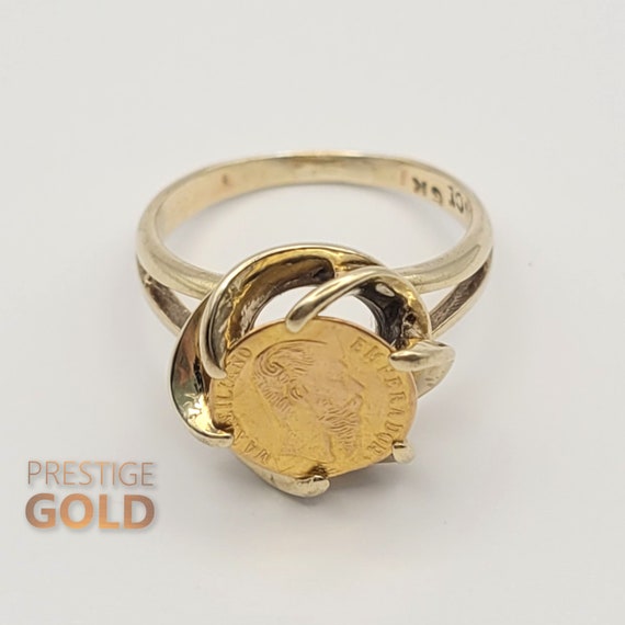 Gold Maximilian Mexican Emperor Ring 9ct - Gold Coin … - Gem