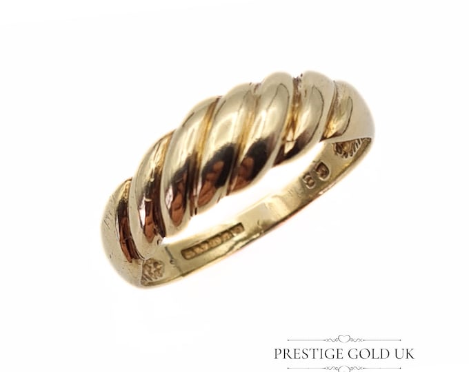 Vintage Gold Twist Ring 9ct - Large Wide Twist or Rope Ring - 9ct Gold ...