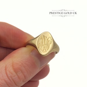 Gold Signet Ring 9ct 1980's Inscribed Gold Signet Band Retro Vintage ...