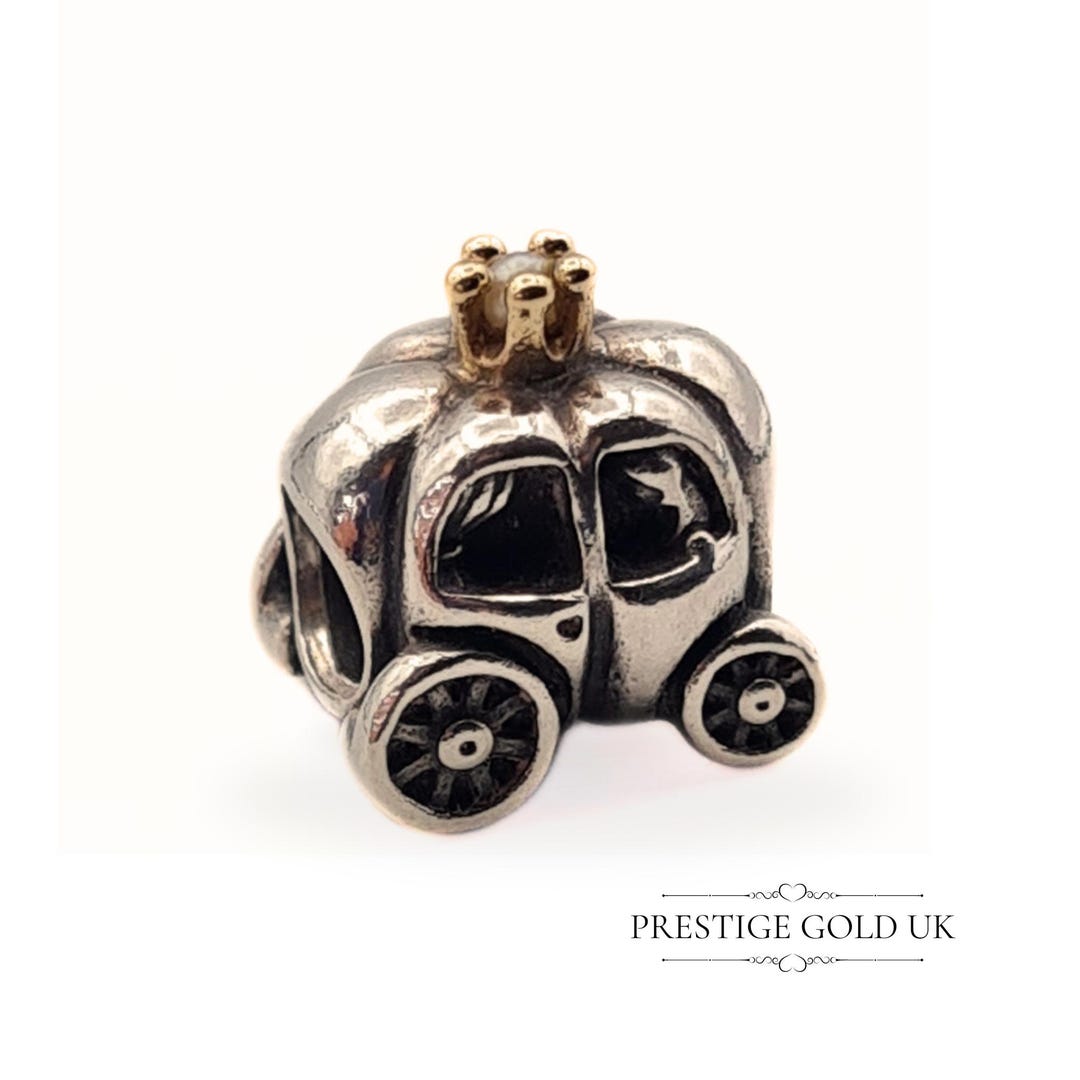 Authentic Retired Pandora Royal Carriage Sterling Silver Charm With 14K ...