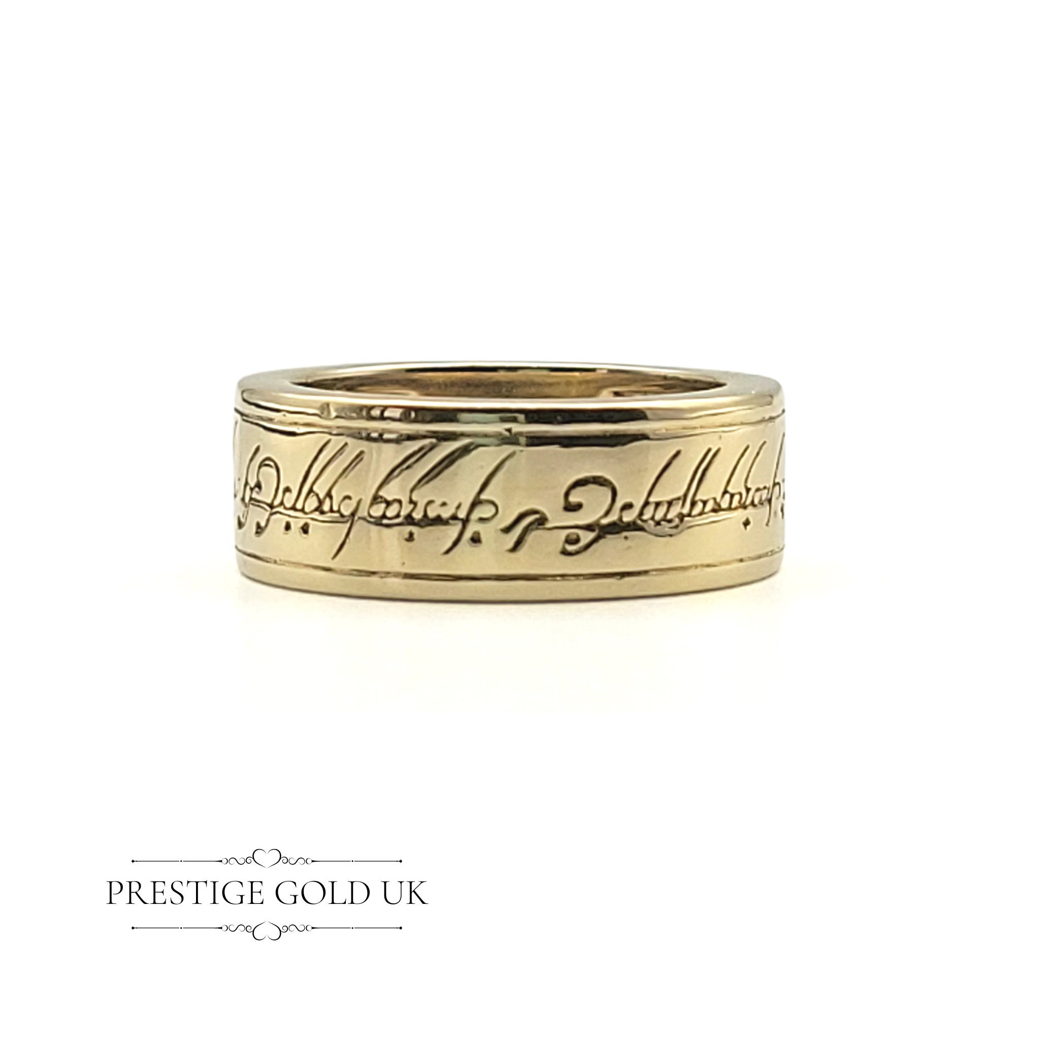 Fantasy Ring of Legend With Elf Engraving 9ct Gold Elf Text - Etsy