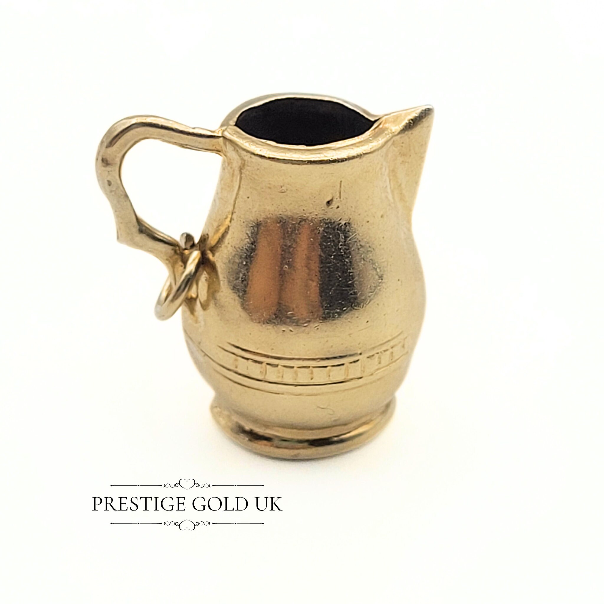 Vintage Gold Jug Charm - Gold Gold Water Pot Jug Charm - Mid Century ...