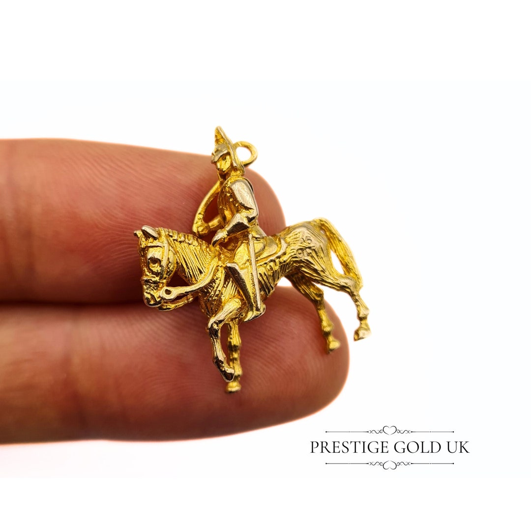 Vintage 9ct Solid Gold Horse Charm - British Household Cavalry Pendant ...