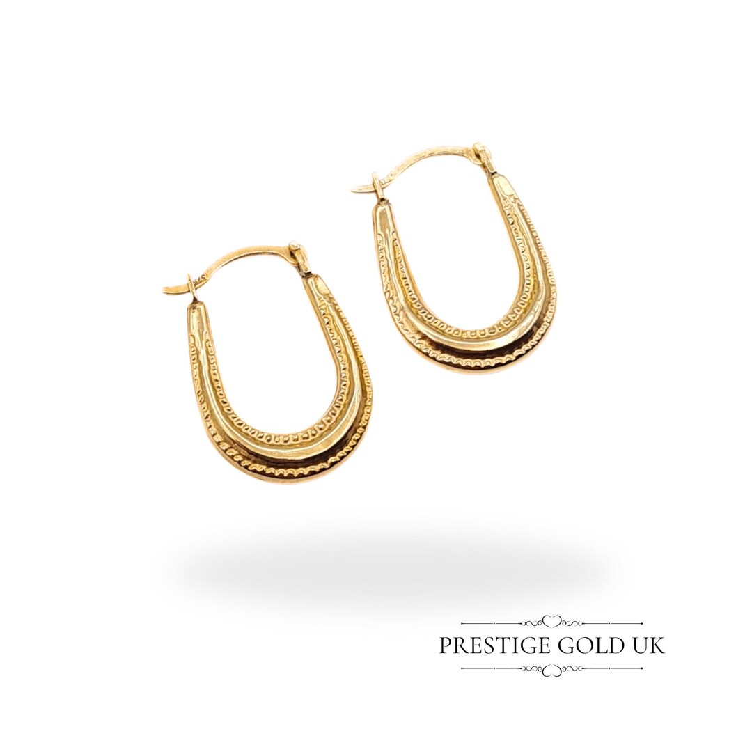 Vintage Tiny Gold Creole Hoop Earrings, Flip Top Design Fastening ...
