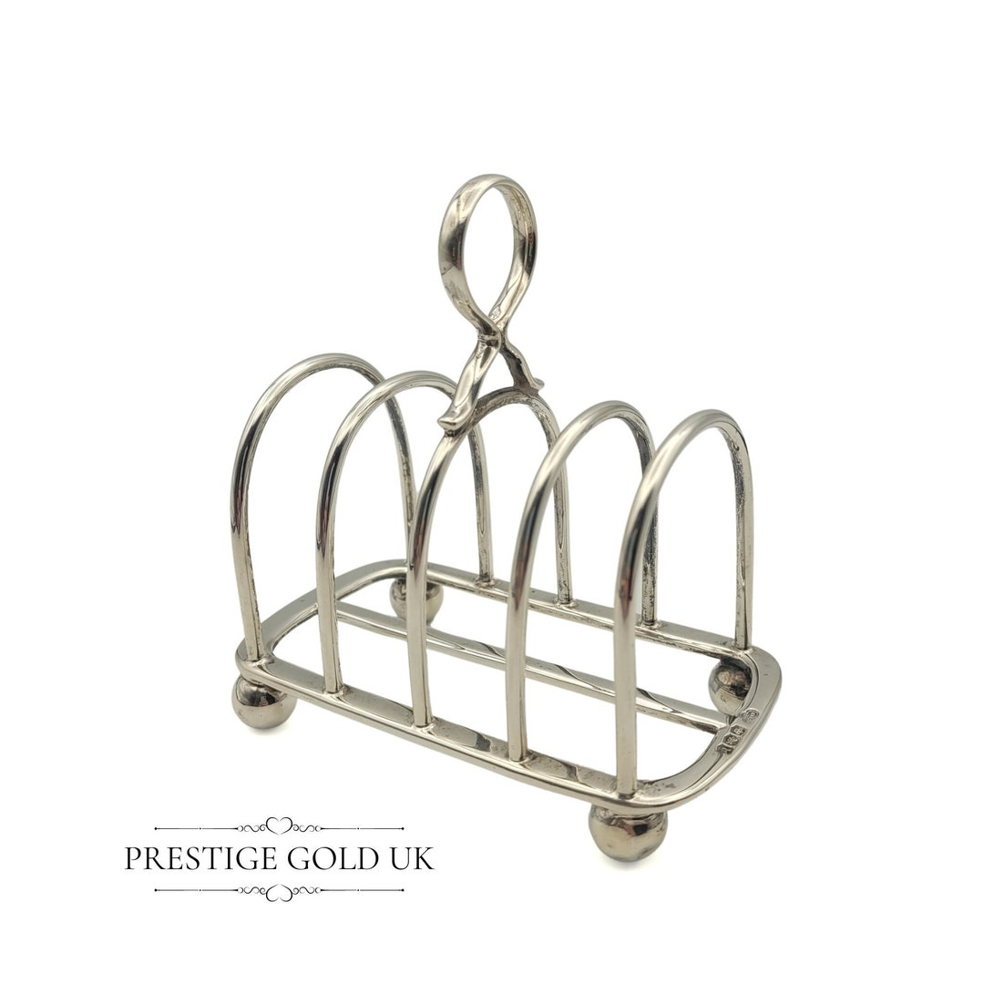 George V Silver Toast Rack or Letter Rack - 1900s Antique Sterling ...