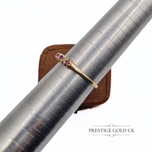 Vintage Gold Ruby & Diamond Half Eternity Ring 9ct 1990s Gold Diamond and Ruby Channel Set Ring ...