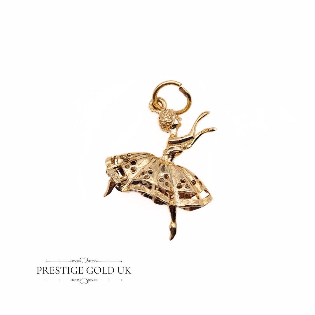 Vintage Gold Ballerina Charm - 1970s Dancer Gift With Moving Legs ...